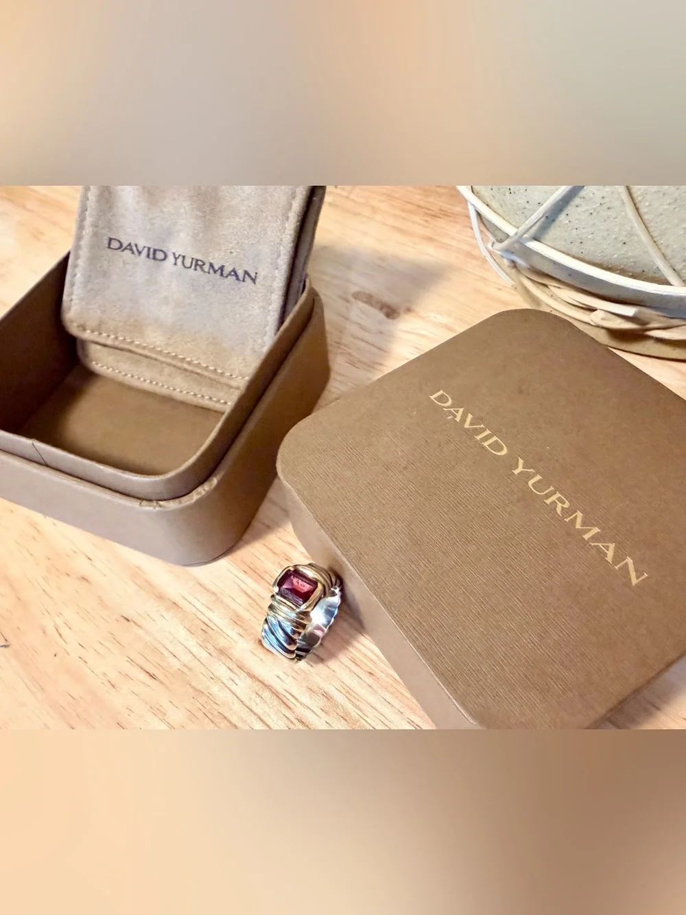 David Yurman | Jewelry | Rare Vintage David Yurman Garnet Cable Ring ...